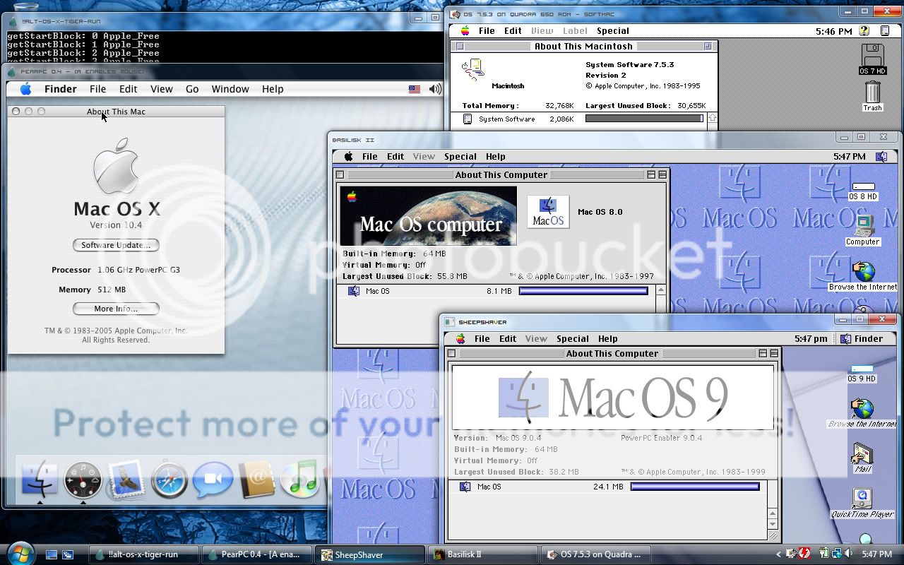 Vista Ultimate running four Mac OS'es simultaneously! - E-Maculation