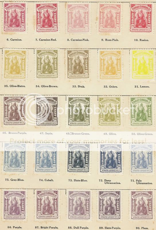 Postage Stamp Colour Chart at Esteban Cole blog