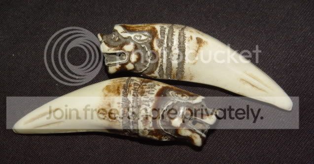 Other Ornaments - RARE BONE CARVED ASIAN TIGER TEETH PENDANT was listed ...